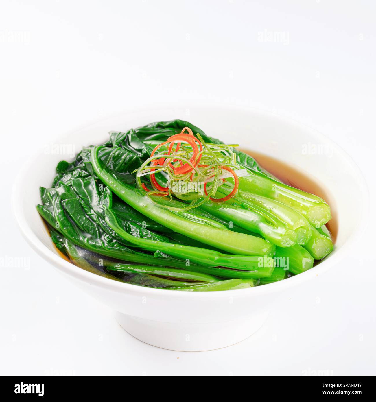 stir fried Guangdong flowering Chinese Cabbage, Isolated on White ...