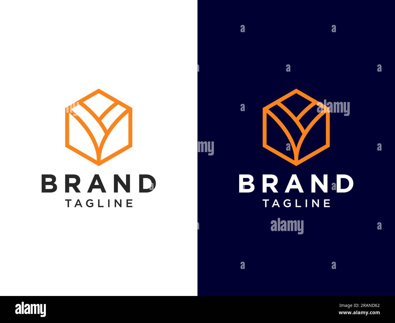 Abstract Initial Letter V Logo. Black and Orange Geometric Shape ...