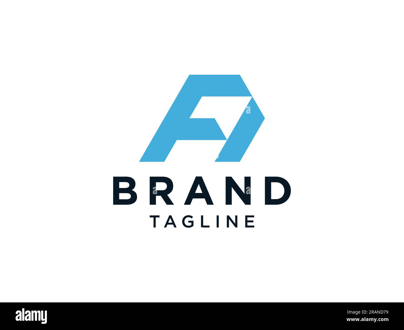 Abstract Initial Letter F Logo. Blue Linear Rounded Style isolated on ...