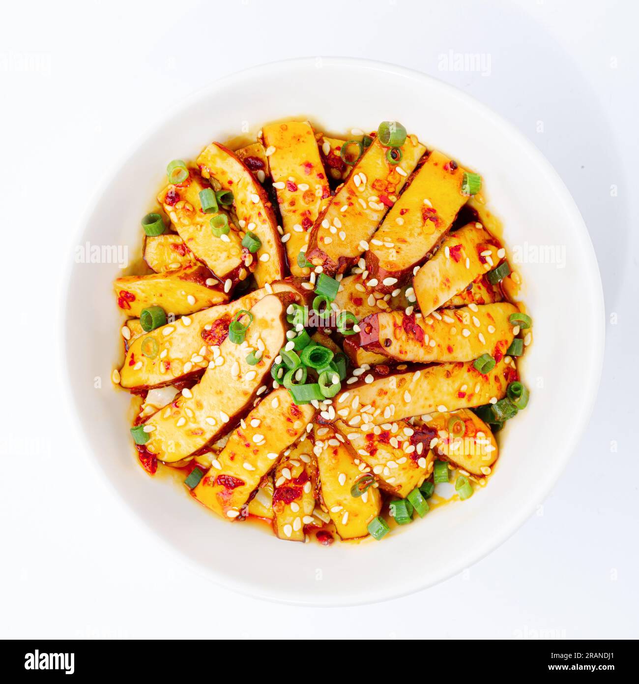 spicy Dougan, dried tofu, Isolated on White Background Stock Photo - Alamy