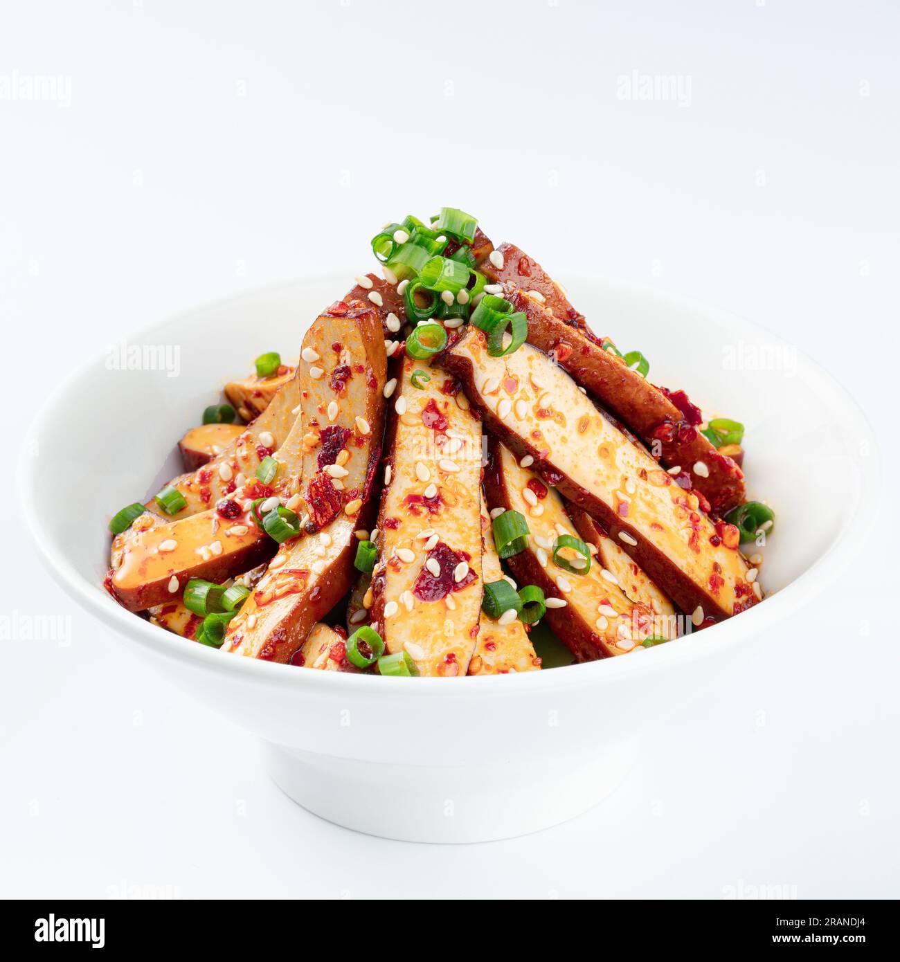 spicy Dougan, dried tofu, Isolated on White Background Stock Photo - Alamy