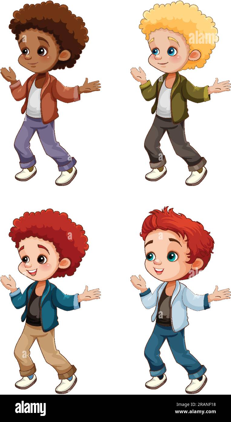 Cheerful Boy Cartoon Character illustration Stock Vector Image & Art ...