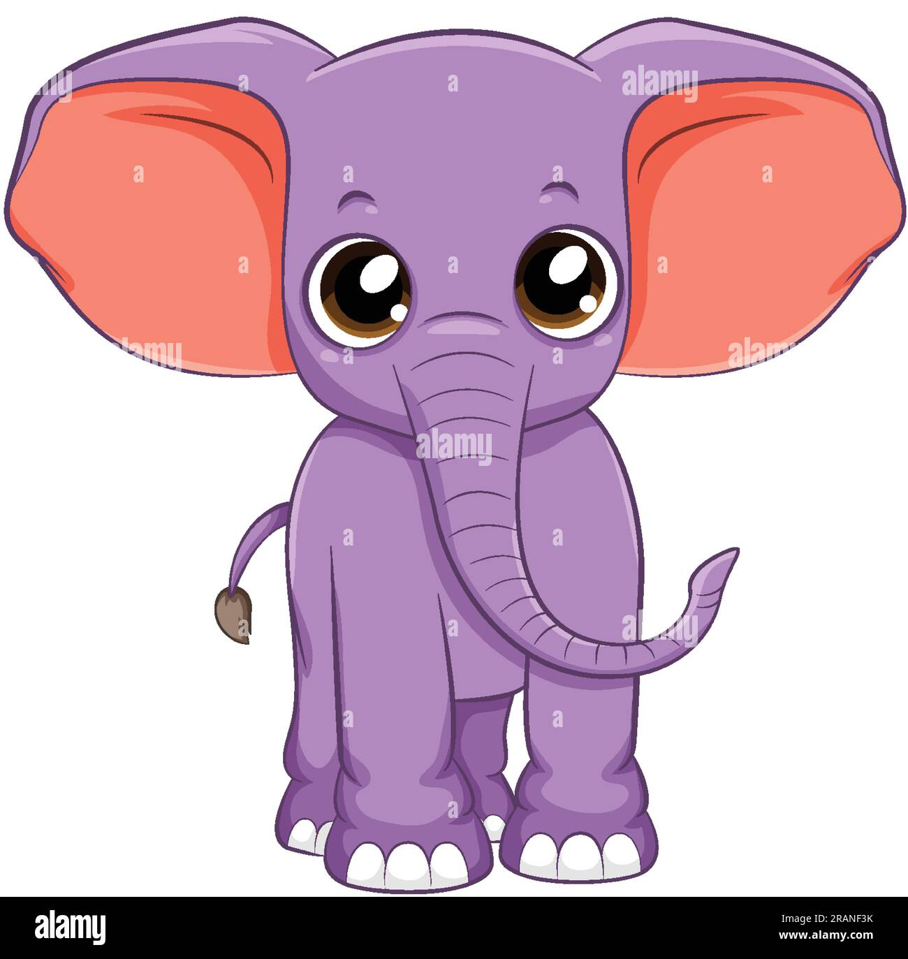 Cute simple elephant cartoon isolated illustration Stock Vector Image ...