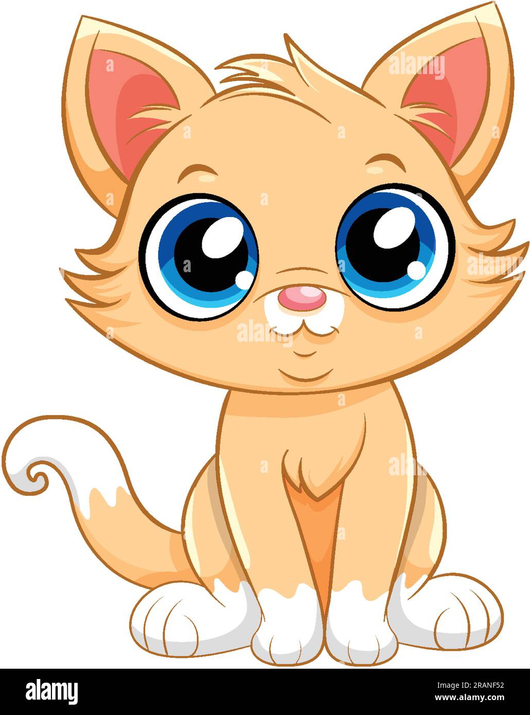 Little Cute Cat Cartoon Character illustration Stock Vector Image & Art ...
