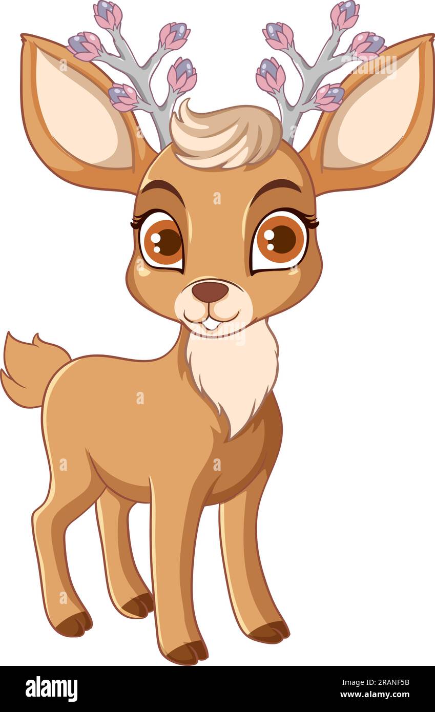 Cute Deer Cartoon Character illustration Stock Vector Image & Art - Alamy