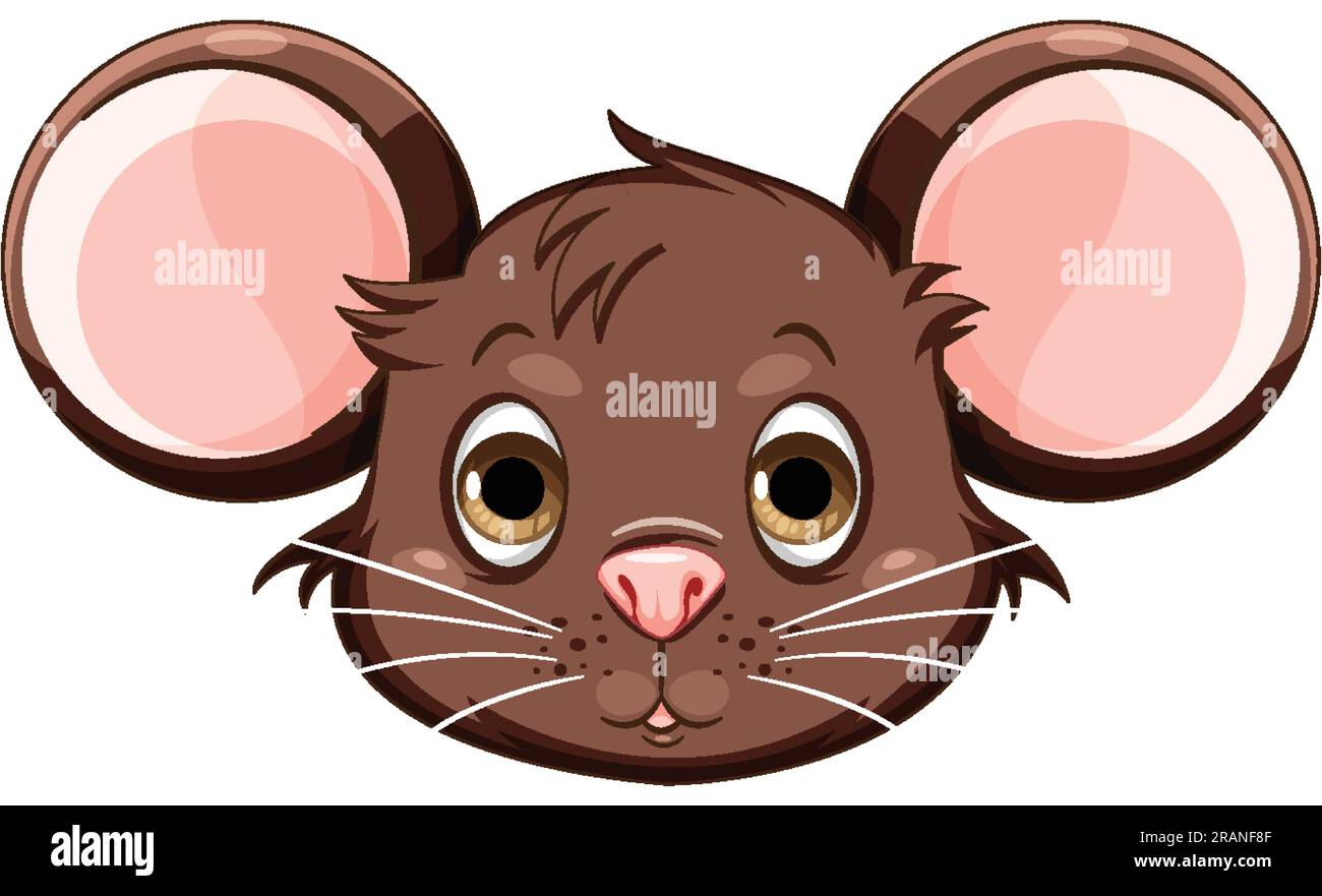 Cute mouse cartoon head isolated illustration Stock Vector Image & Art - Alamy