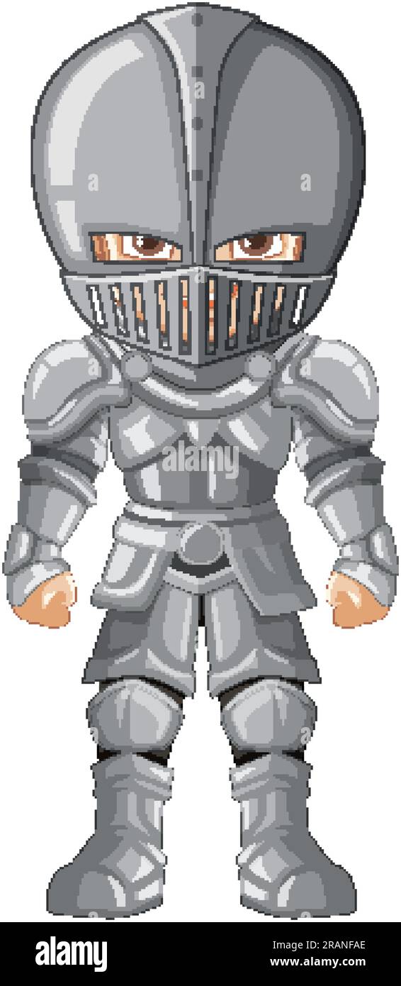 Cartoon knight boy holding sword and shield illustration Stock Vector ...