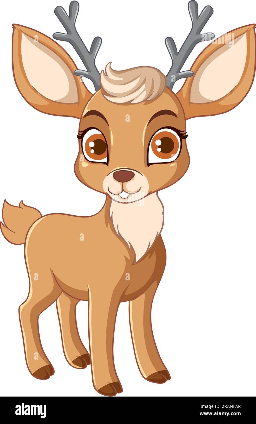 Cute Deer Cartoon Character illustration Stock Vector Image & Art - Alamy