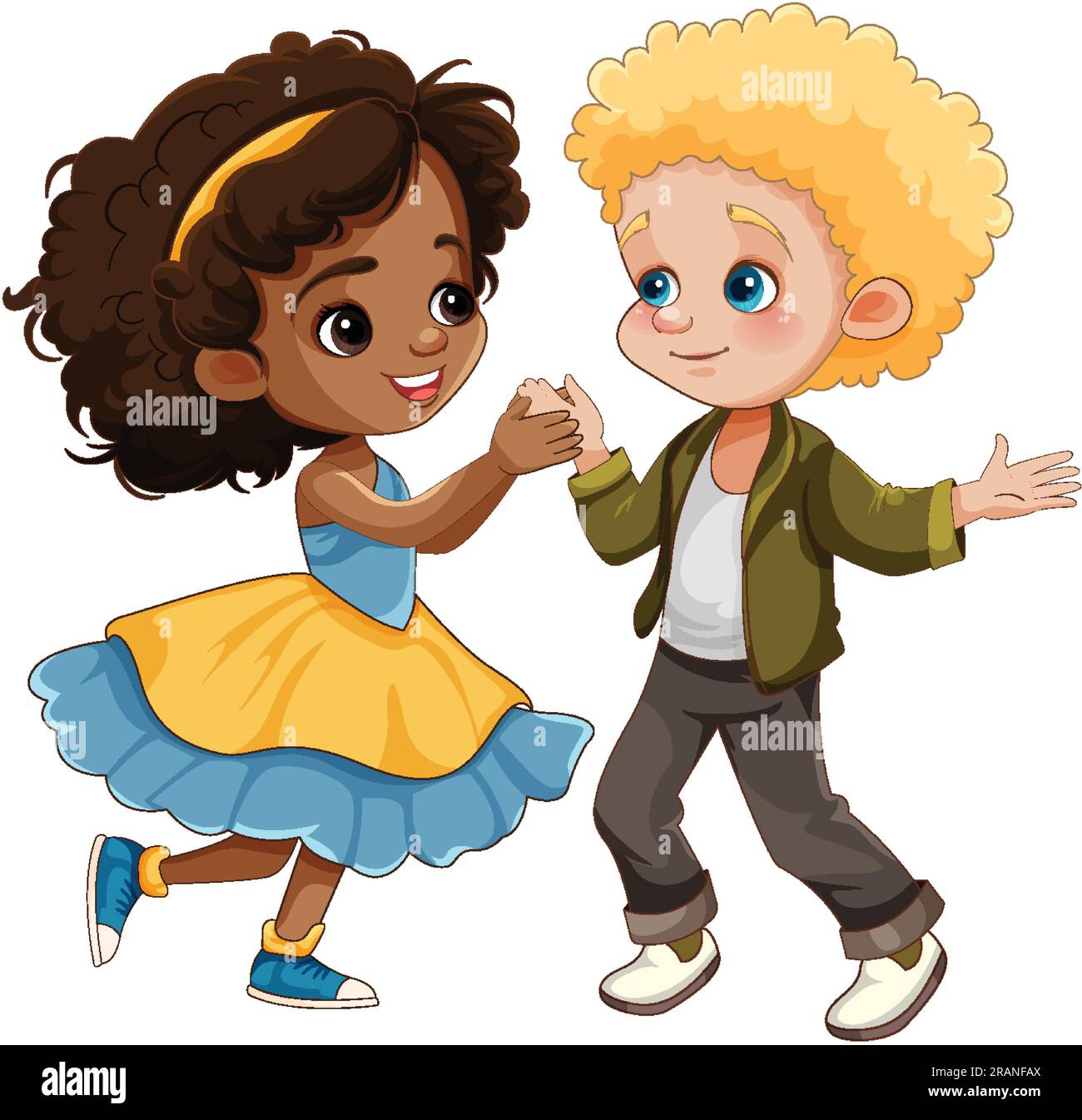 Kids Different Races Dancing Together illustration Stock Vector Image ...