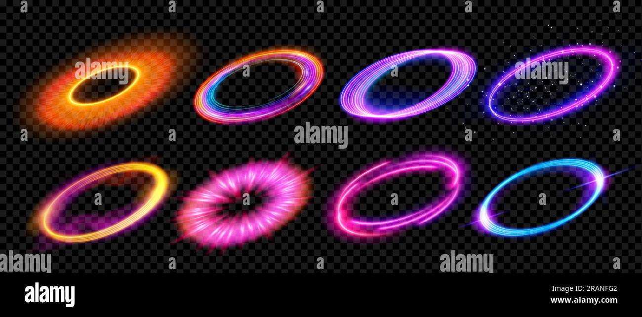 Realistic set of round light flares isolated on transparent background ...