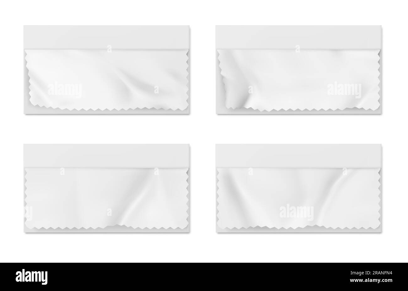 Zigzag fabric swatch piece sample vector mockup. Realistic 3d isolated ...