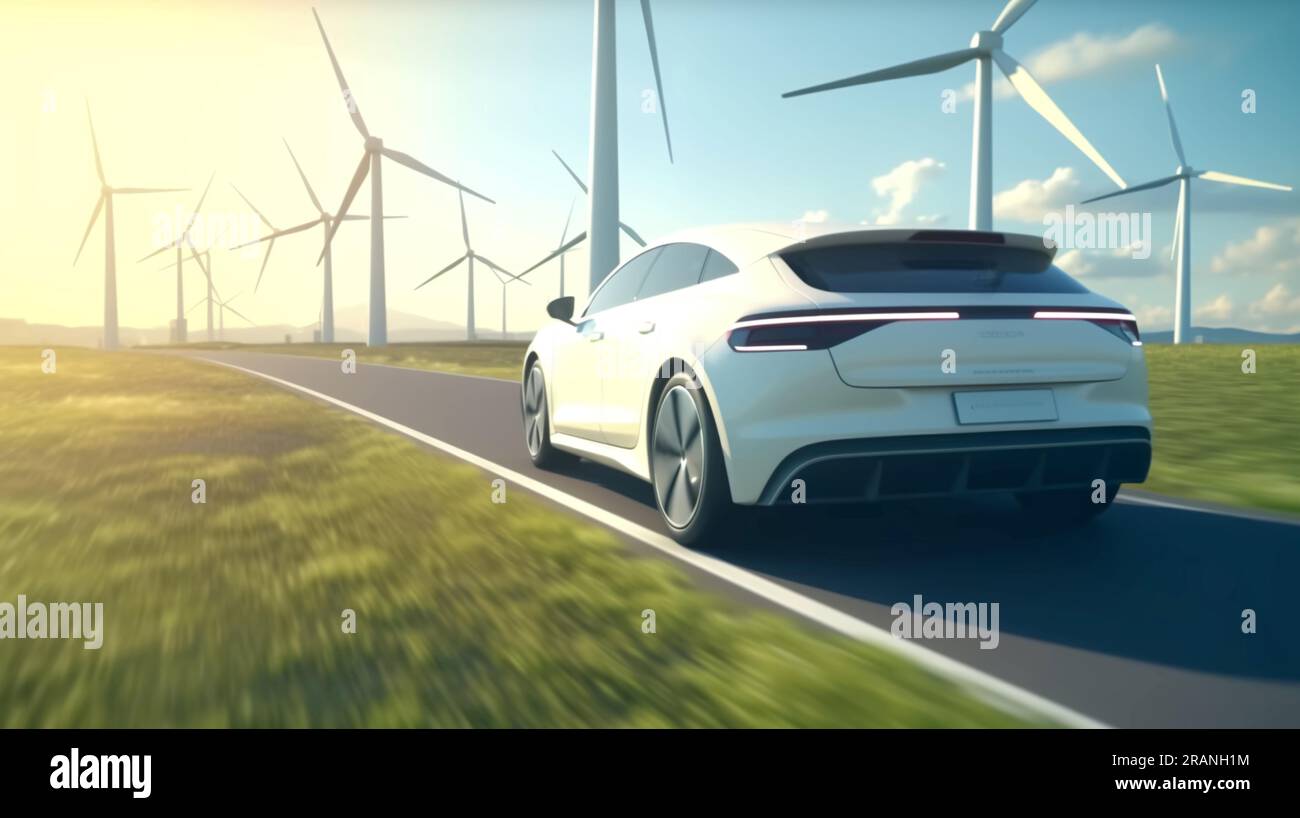 Electric vehicles and wind farms. The concept of environmentally ...