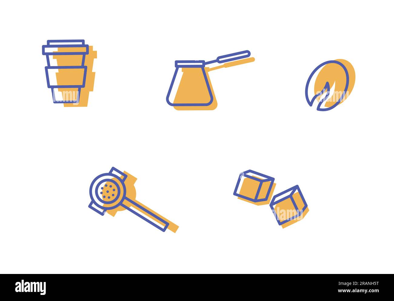 Linear icons. Making coffee. Vector Stock Vector Image & Art - Alamy