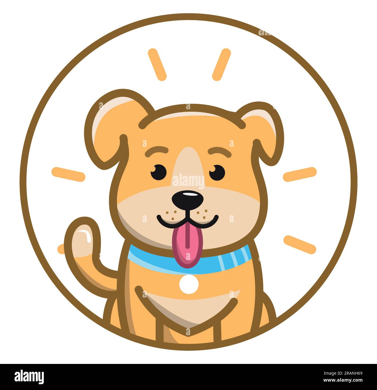 The cute puppy stuck out his tongue. Happy dog. Vector illustration ...