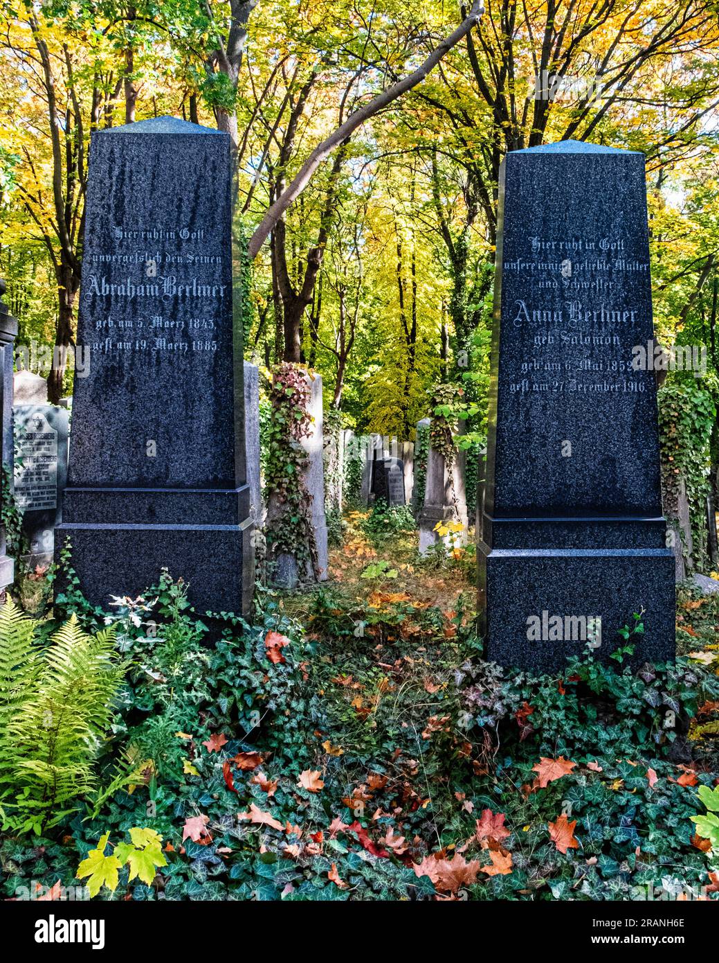 Graves of Abraham & Anna Berliner. Weissensee Jewish Cemetery, Herbert ...