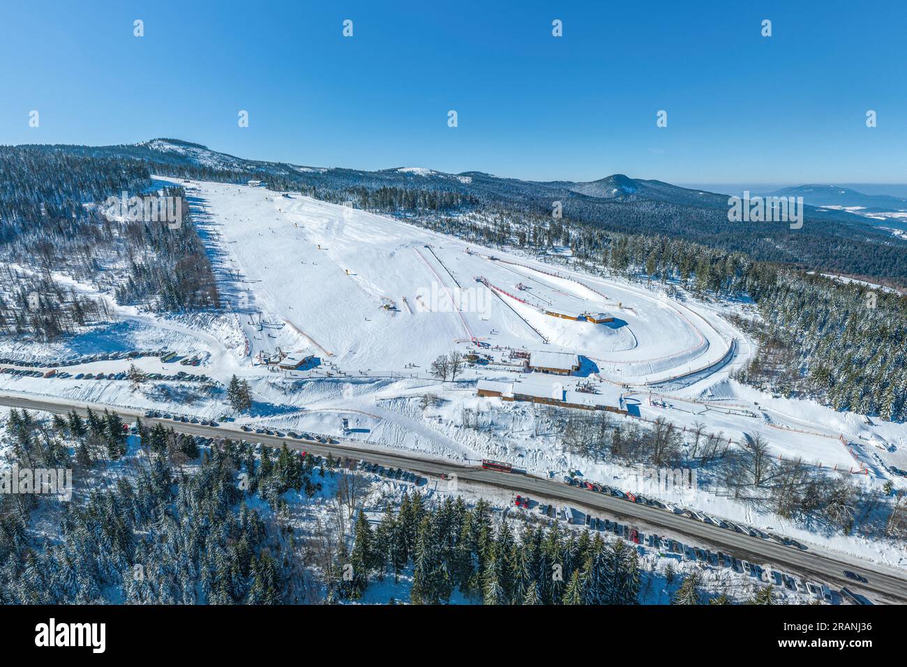 Fantastic winter day in the Großer Arber ski area in the Bavarian ...
