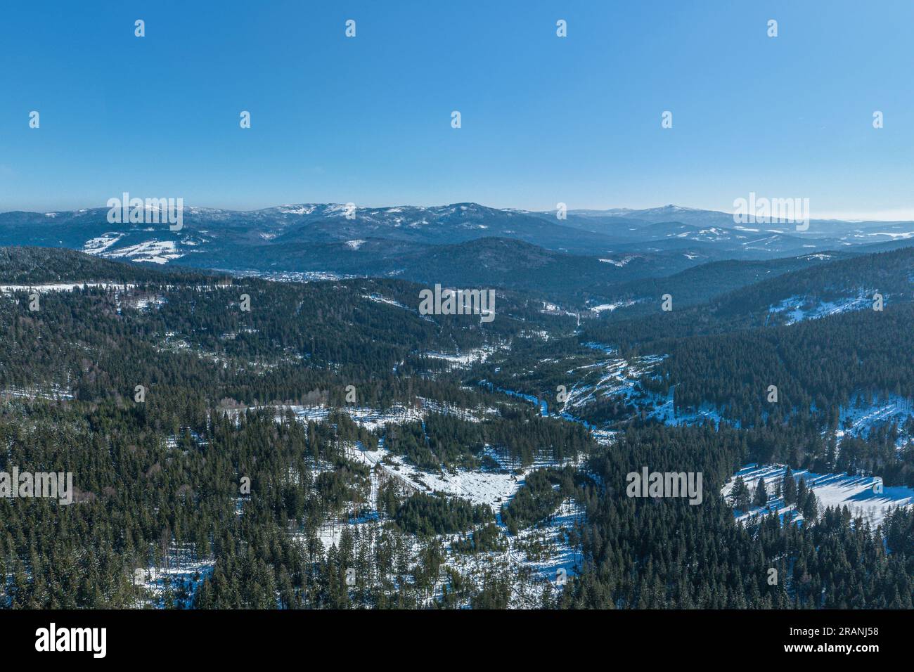 Fantastic winter day in the Großer Arber ski area in the Bavarian Forest Stock Photo - Alamy