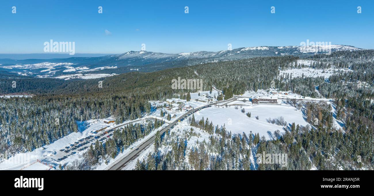 Fantastic winter day in the Großer Arber ski area in the Bavarian ...