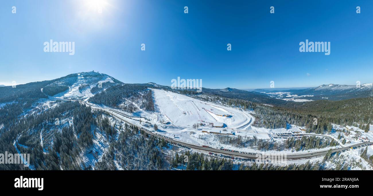 Fantastic winter day in the Großer Arber ski area in the Bavarian ...