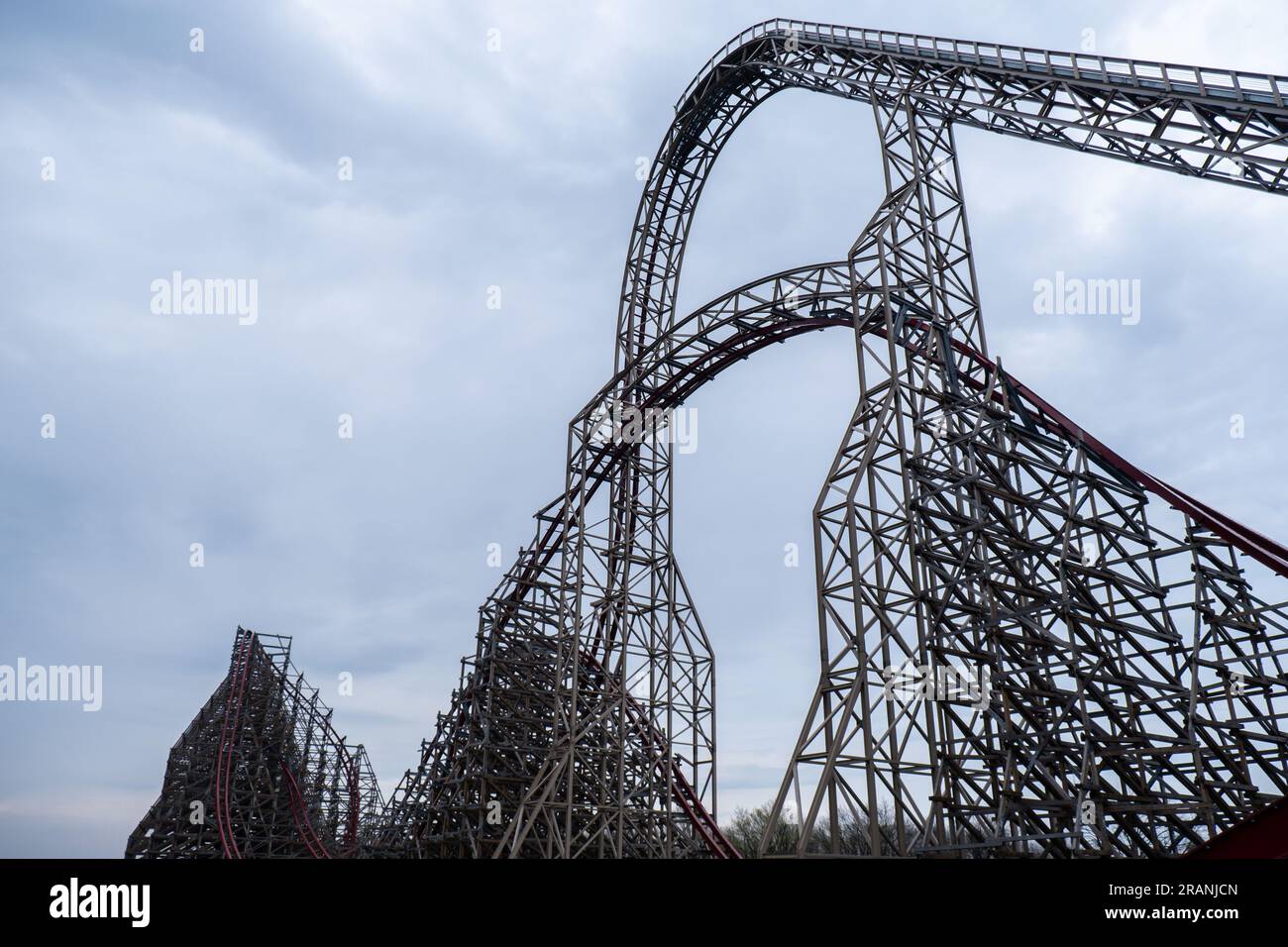 Riding the roller coaster at Energylandia Zator Poland amusement park ...