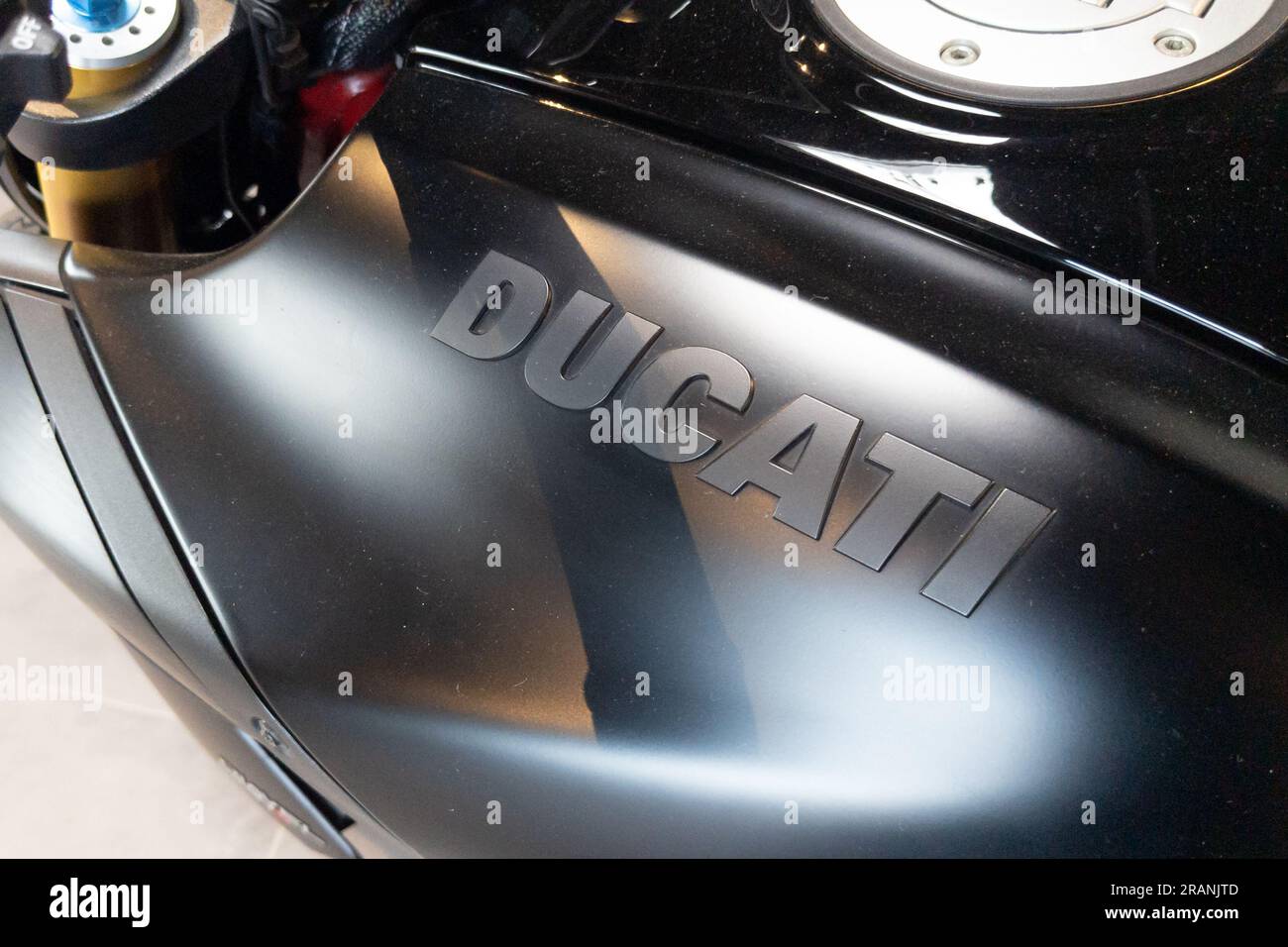 Bordeaux , France - 07 01 2023 : Ducati detail motorcycle sign text and ...