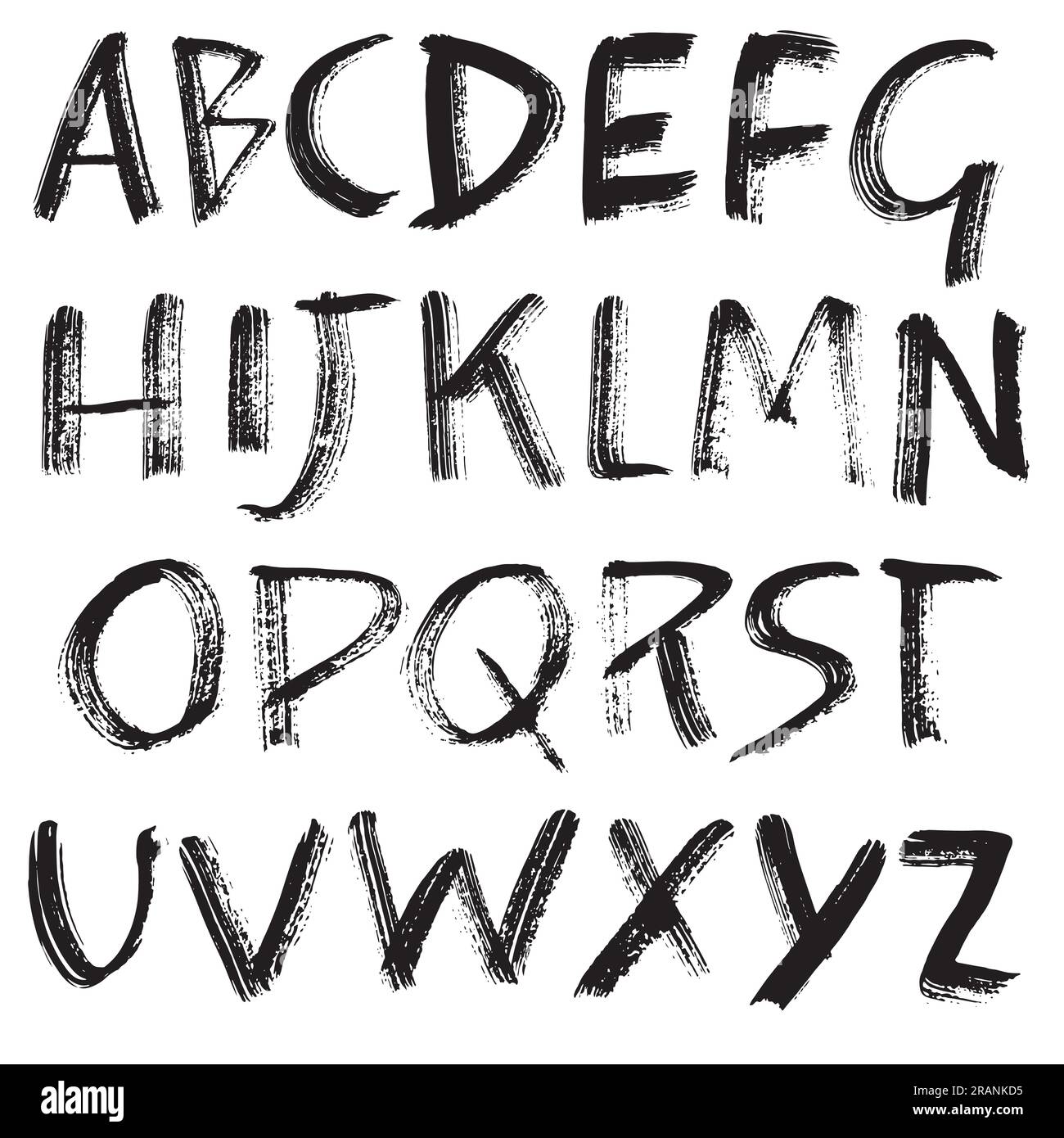 Hand Drawn Dry Brush Font Stock Vector Image & Art - Alamy