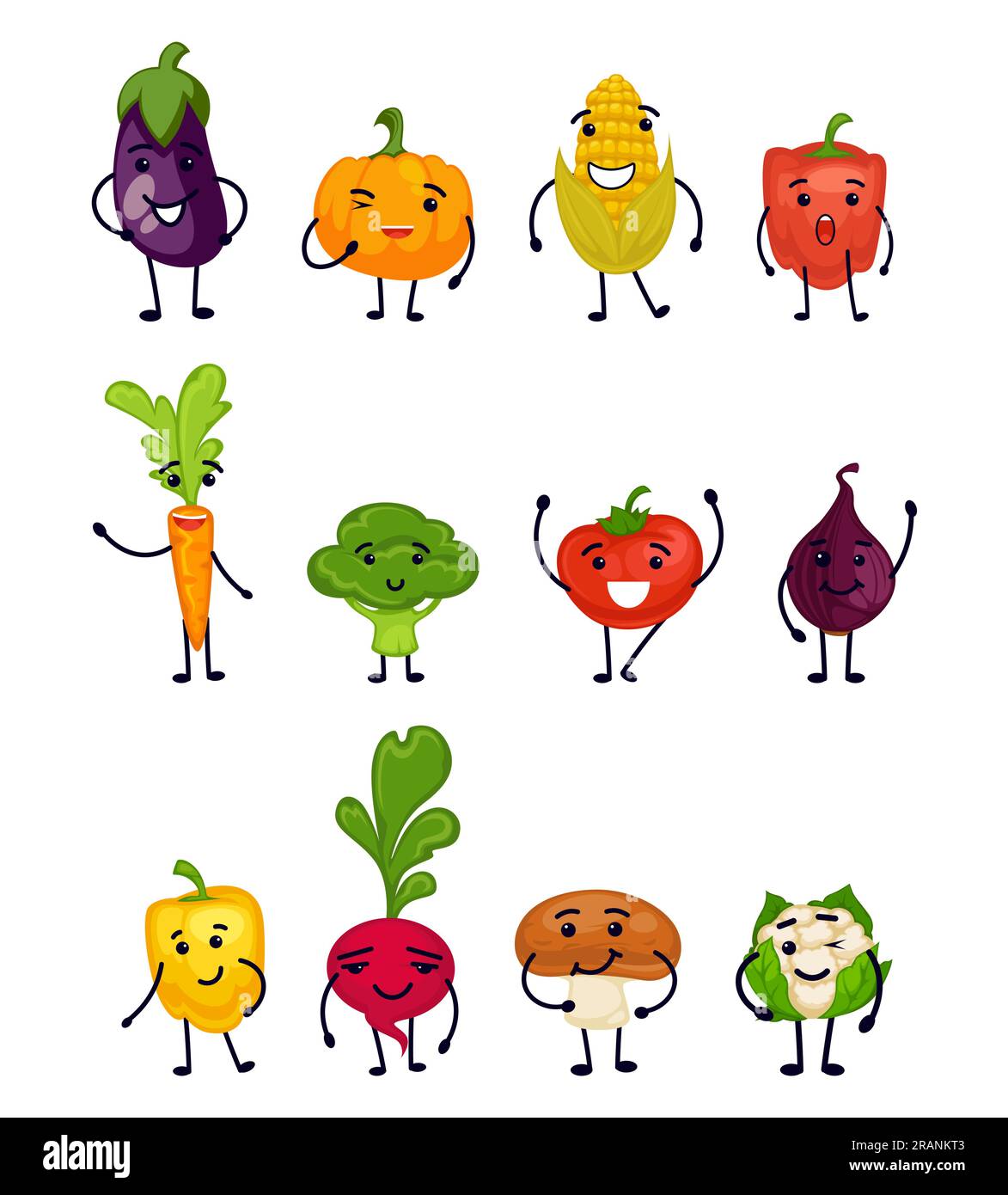Cartoon natural food character collection elements Stock Vector Image ...