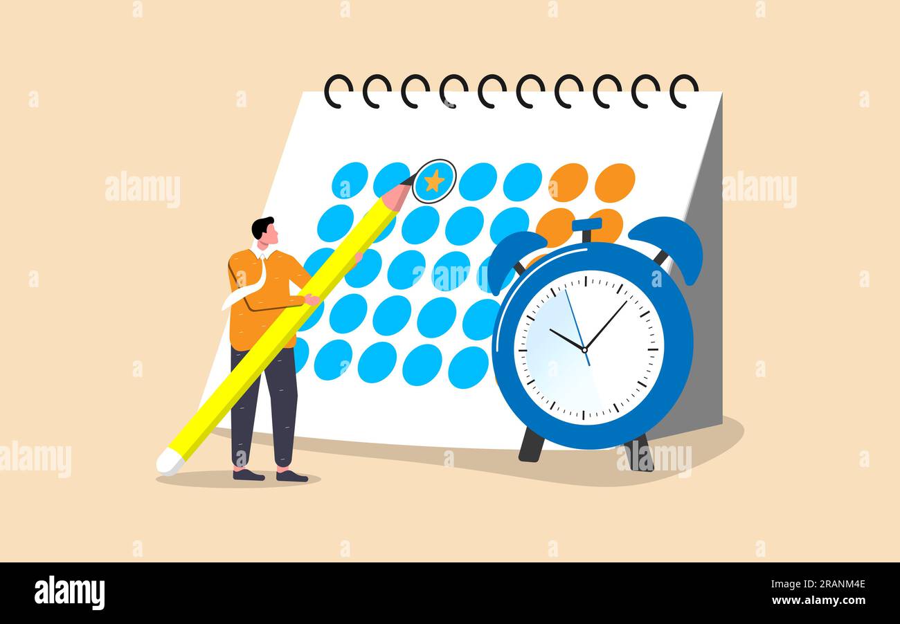 Work calendar with appointments Stock Vector Images - Alamy