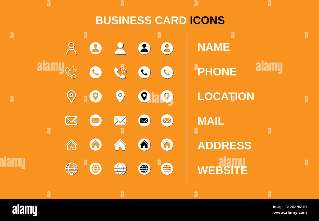 3d systyle Business card using icons template, flat vector icon, pro icons Stock Vector Image ...