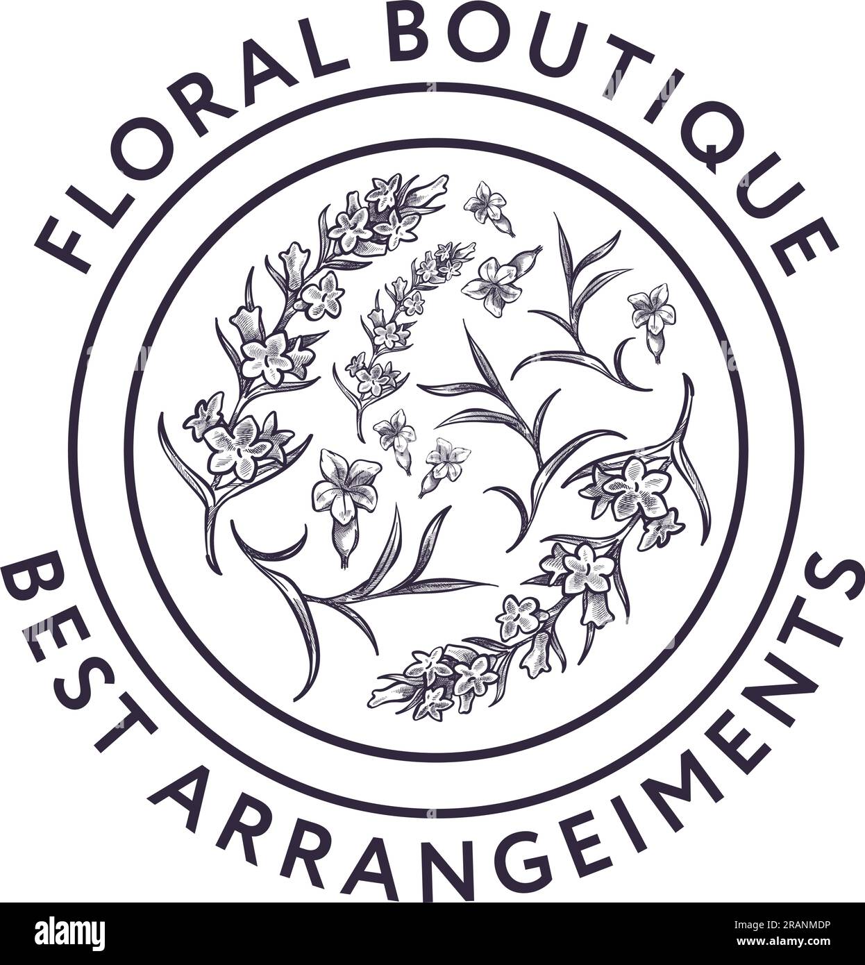 Arrangement of bouquets Stock Vector Images - Alamy