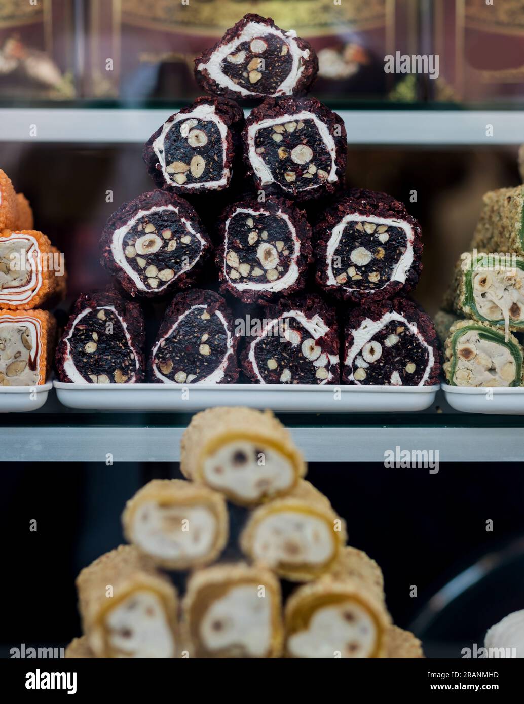 Turkish delight with nuts. Assorted Lukum Stock Photo - Alamy