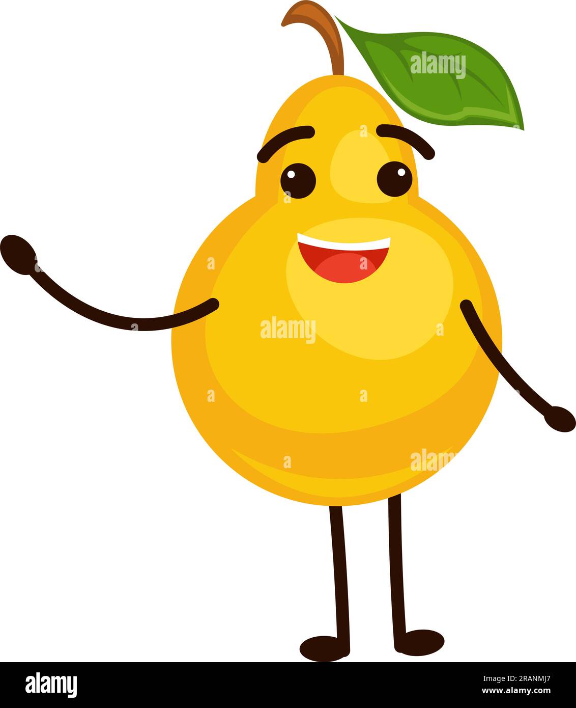 Pear cartoon fruit character with smiling face Stock Vector Image & Art ...