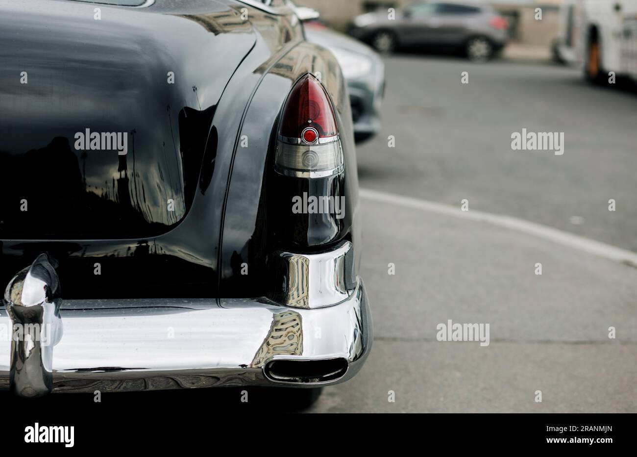 Old vintage car, classic vehicle. rear view Stock Photo - Alamy