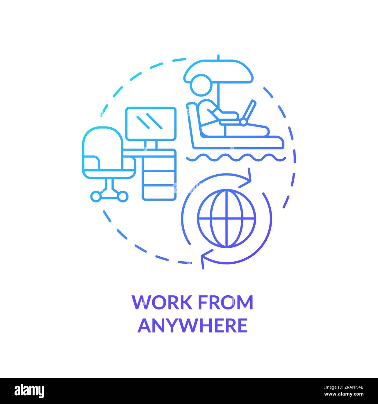 Work from anywhere blue gradient concept icon Stock Vector Image & Art - Alamy