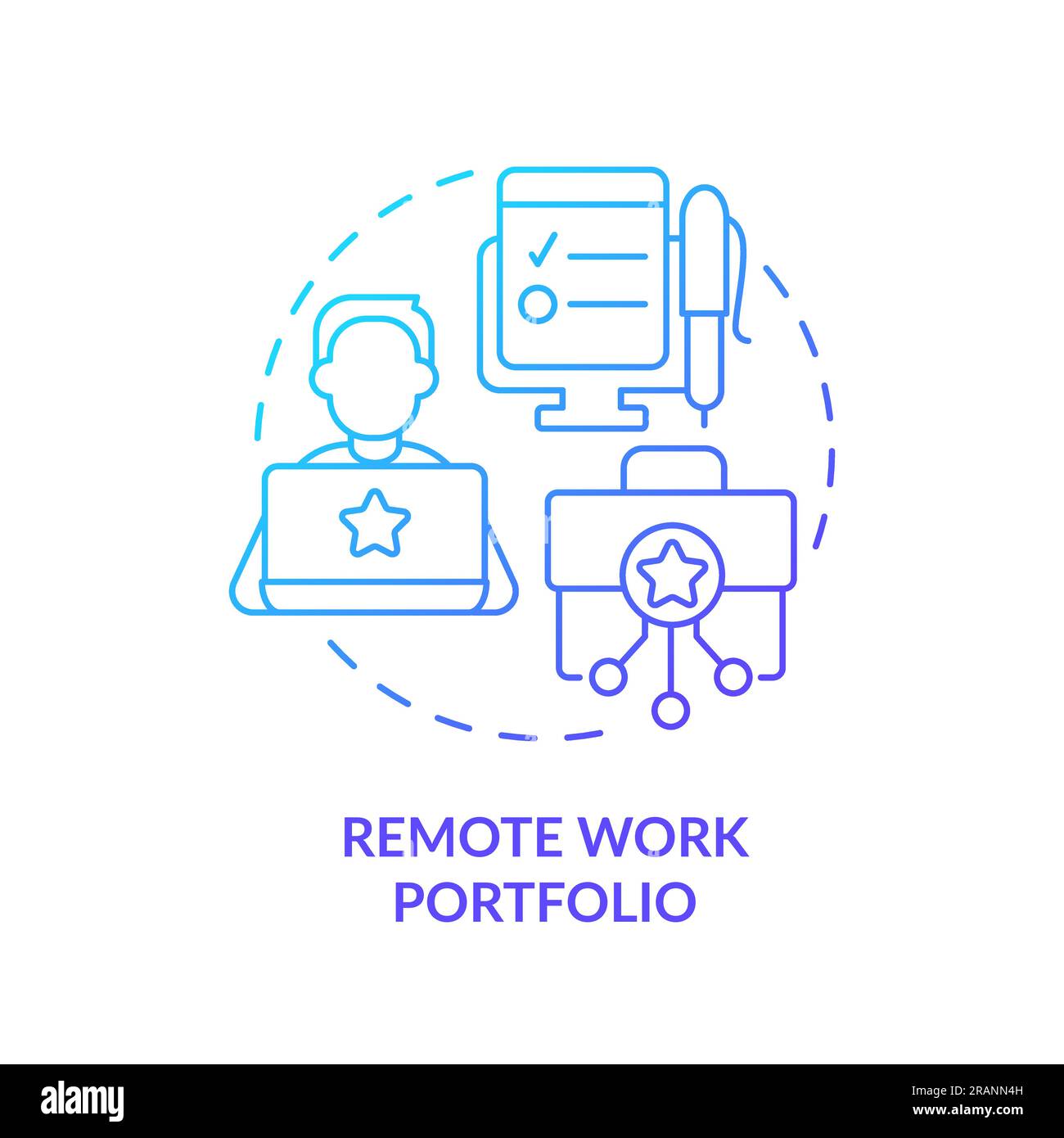 Remote work portfolio blue gradient concept icon Stock Vector Image & Art - Alamy
