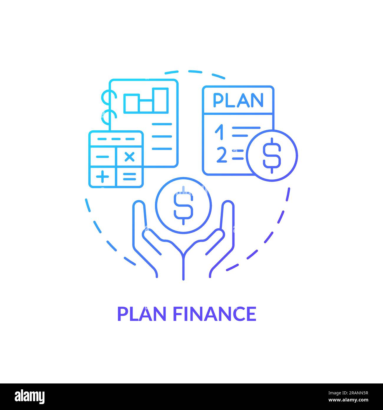 Plan finance blue gradient concept icon Stock Vector Image & Art - Alamy