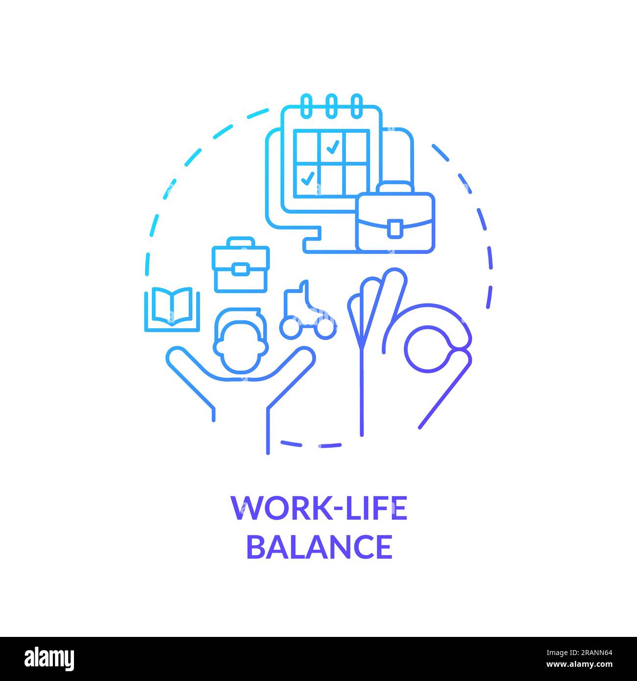 Work life balance blue gradient concept icon Stock Vector Image & Art ...