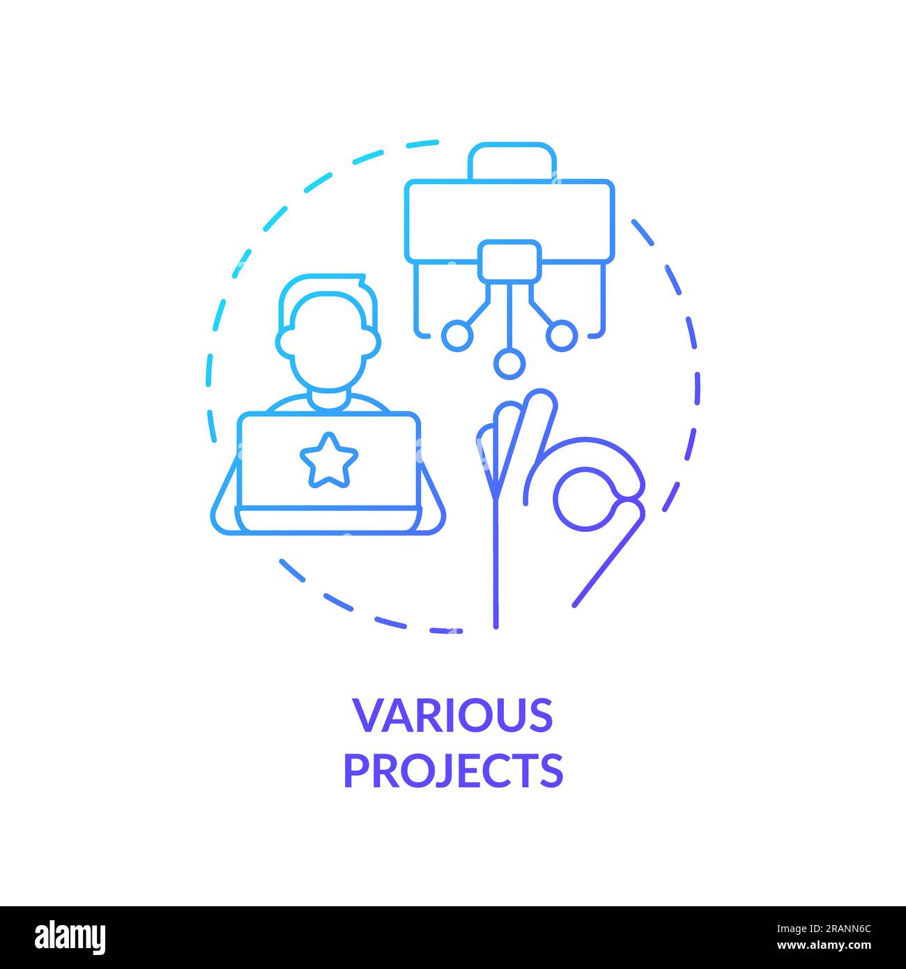 Various projects blue gradient concept icon Stock Vector Image & Art ...