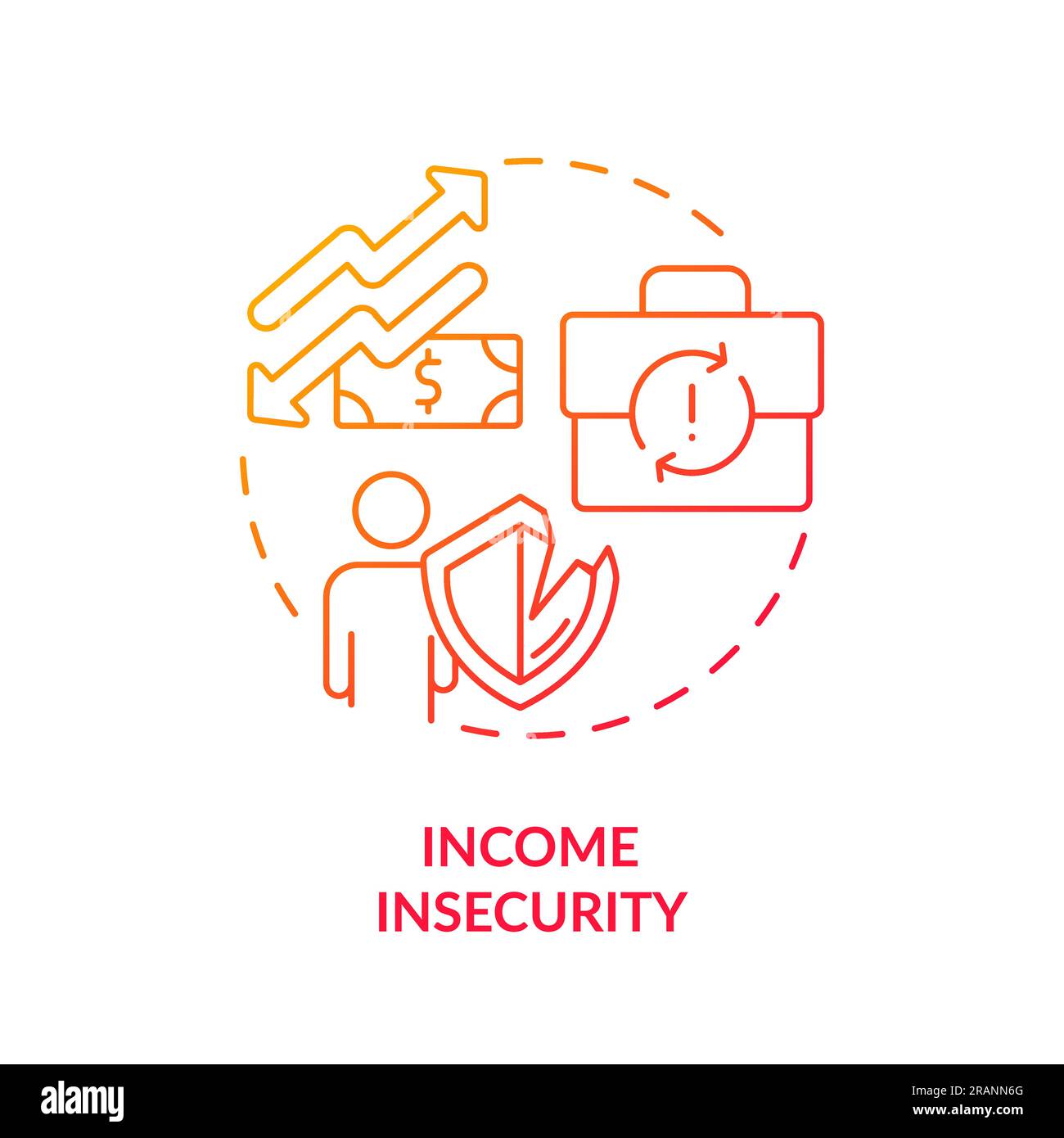 Income insecurity red gradient concept icon Stock Vector Image & Art - Alamy