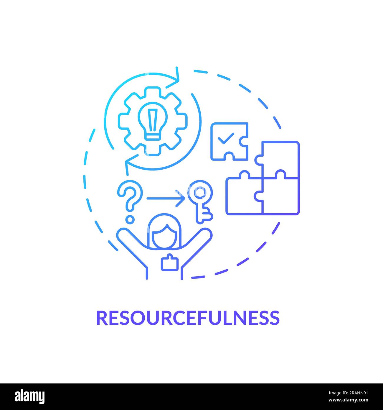 Resourcefulness blue gradient concept icon Stock Vector Image & Art - Alamy