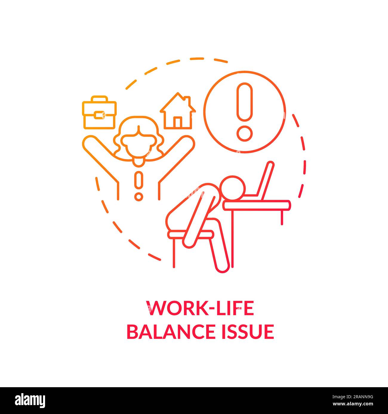 Work life balance issue red gradient concept icon Stock Vector Image ... Work life balance issue red gradient concept icon Stock Vector Image ...