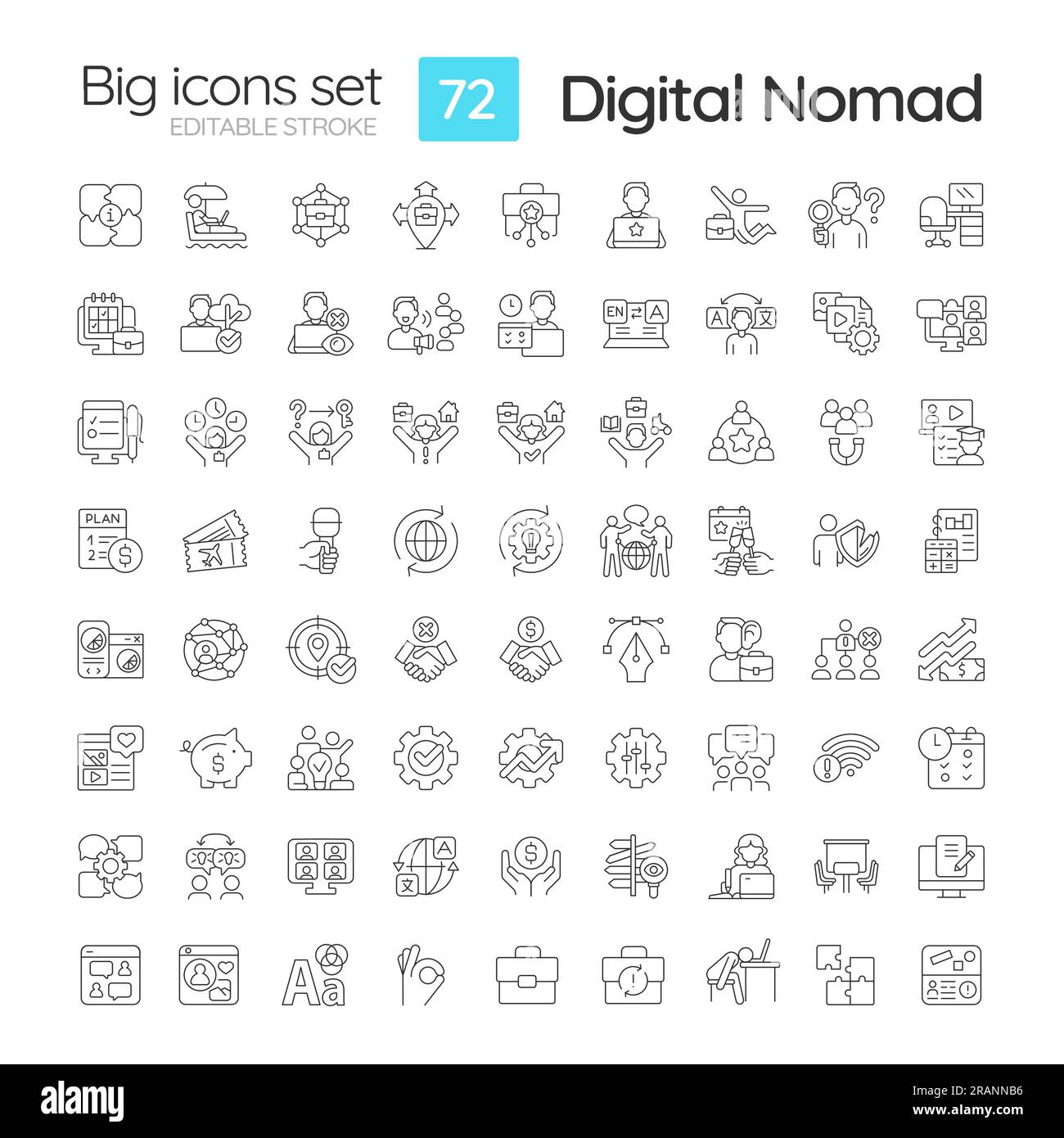 Digital nomad icons Stock Vector Images - Alamy
