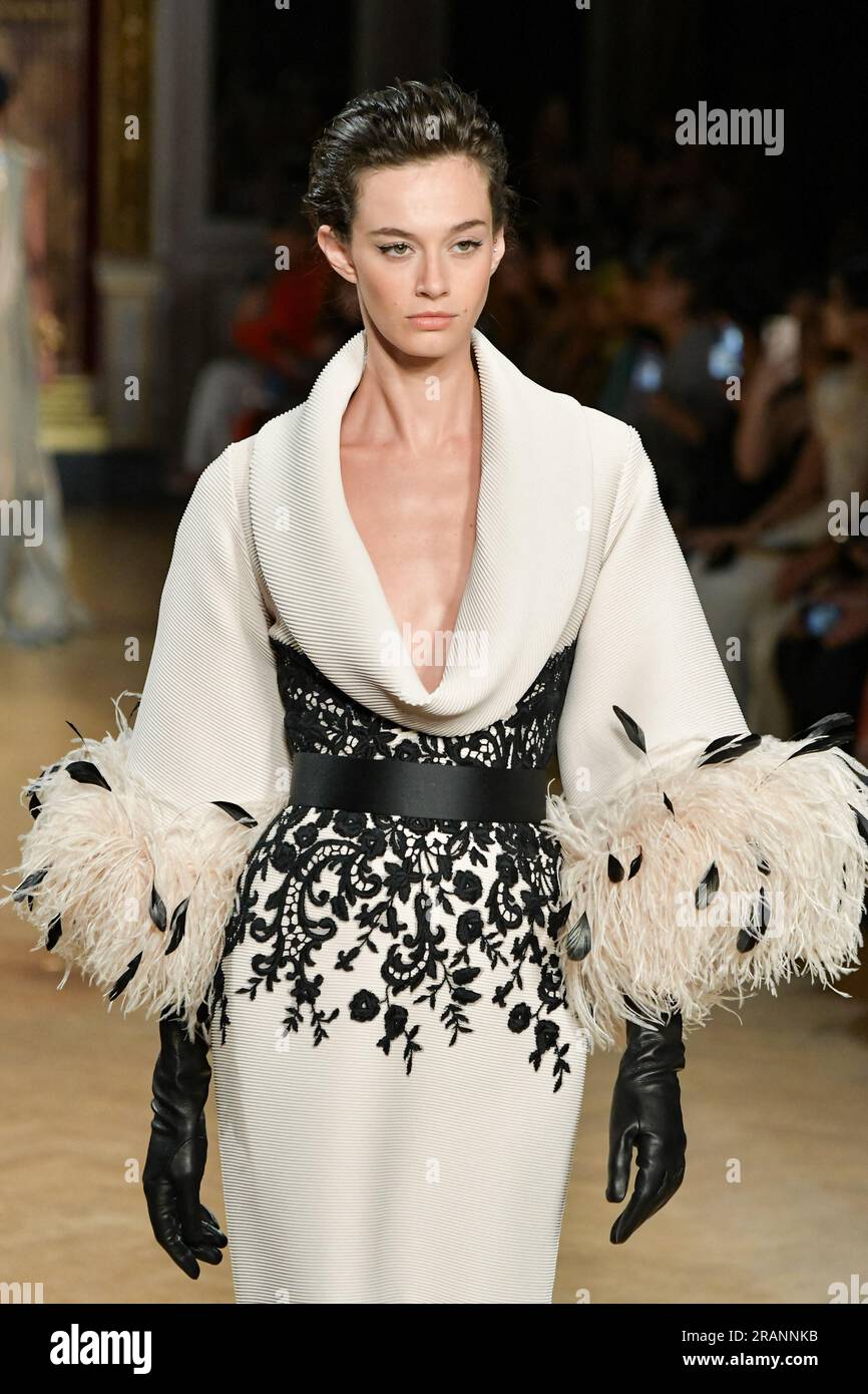 Paris, France. 04th July, 2023. A model walks the runway at the Georges ...
