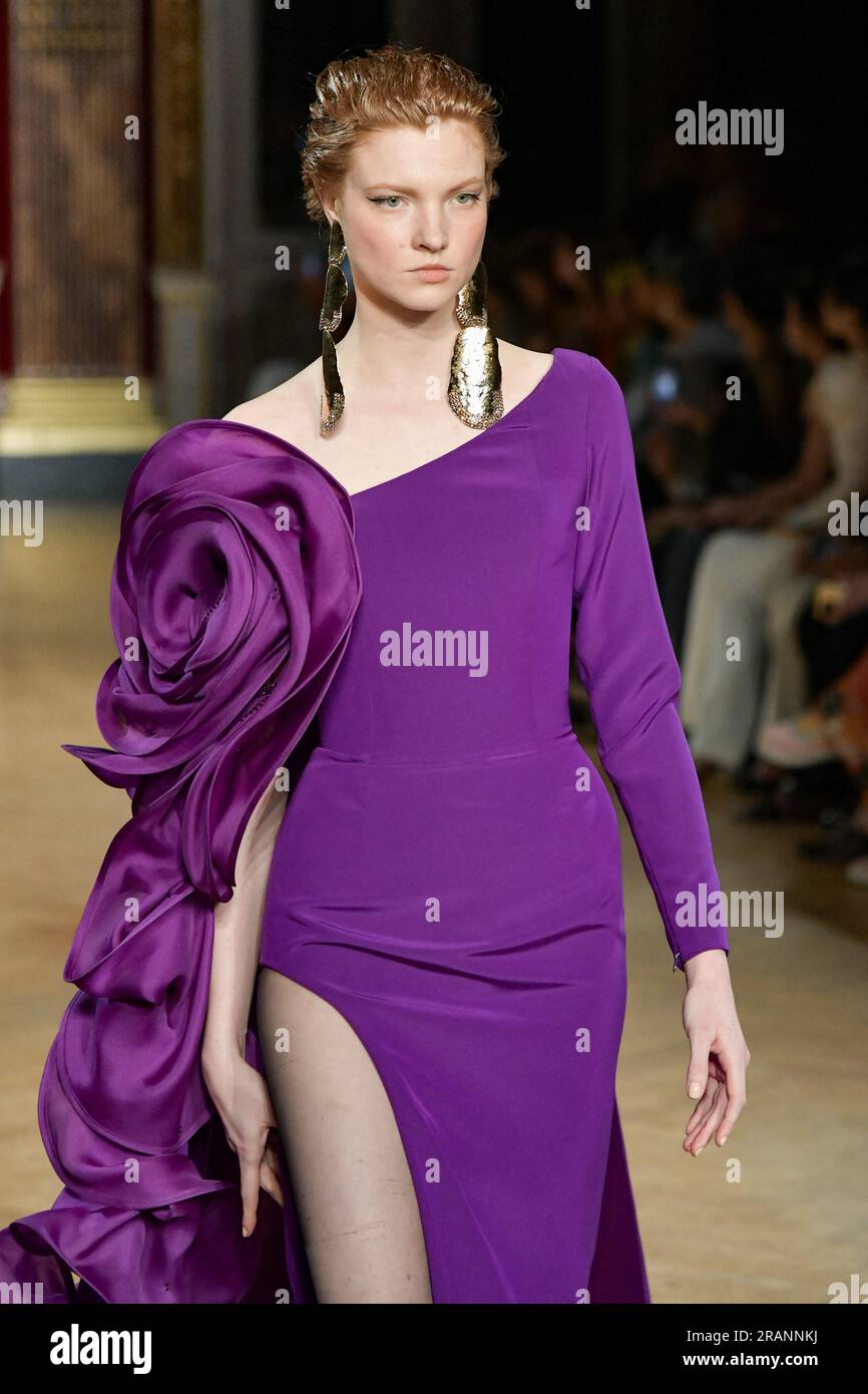 Paris, France. 04th July, 2023. A model walks the runway at the Georges ...