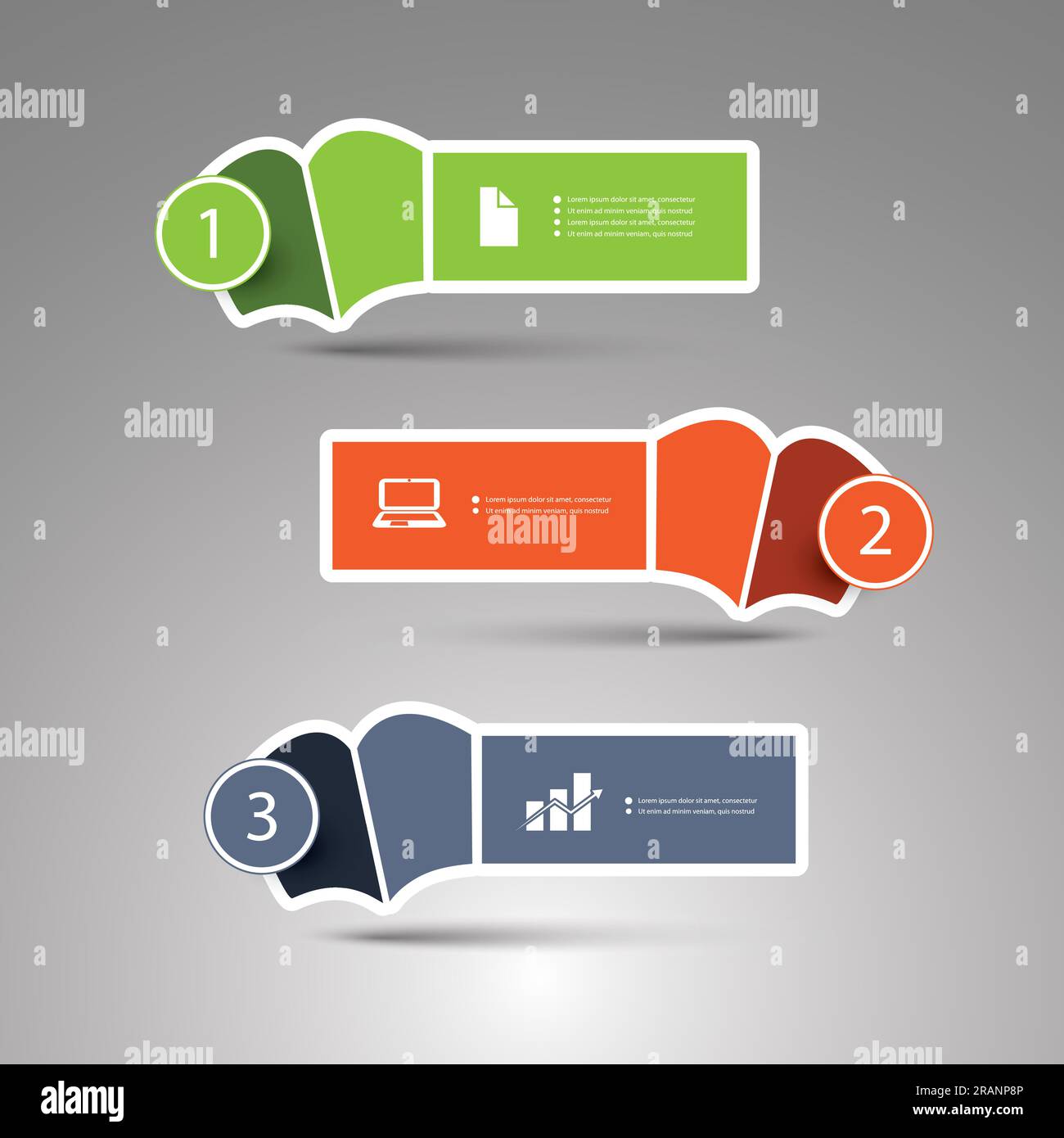 Infographic Design - Colorful Numbered Banners with Open Book or ...