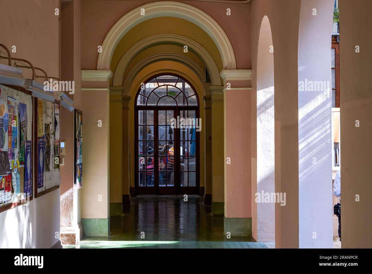 Corridors and red brick buildings in Hong Kong University Stock Photo ...