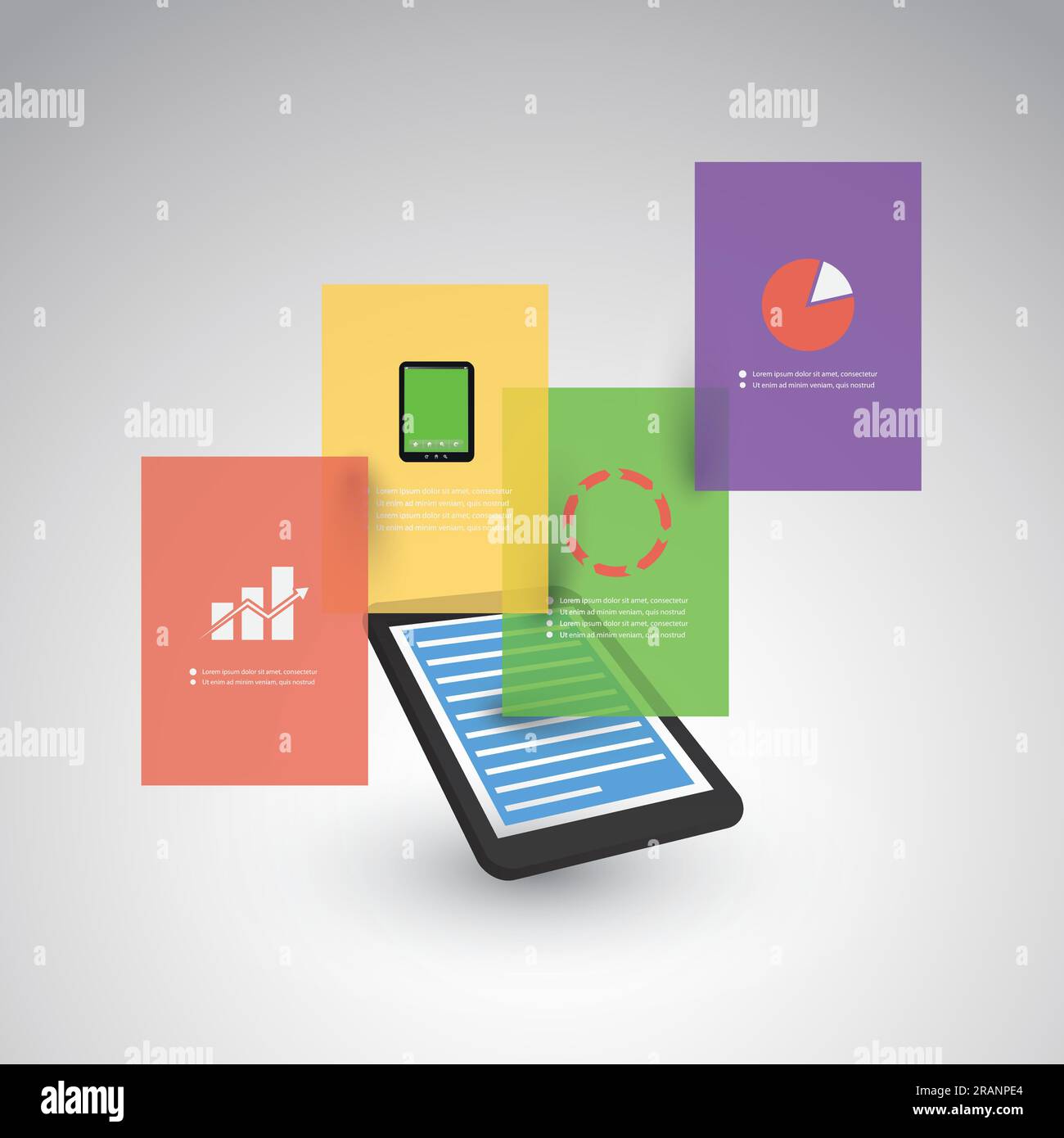 Infographic Design - Mobile Phone or Tablet with Layers Stock Vector ...