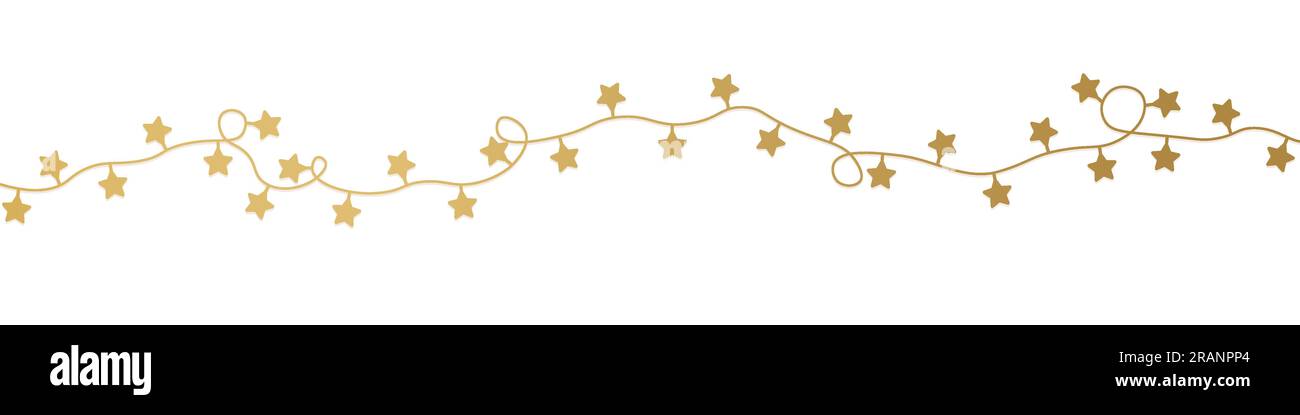 christmas golden garland with stars- vector illustration Stock Vector ...
