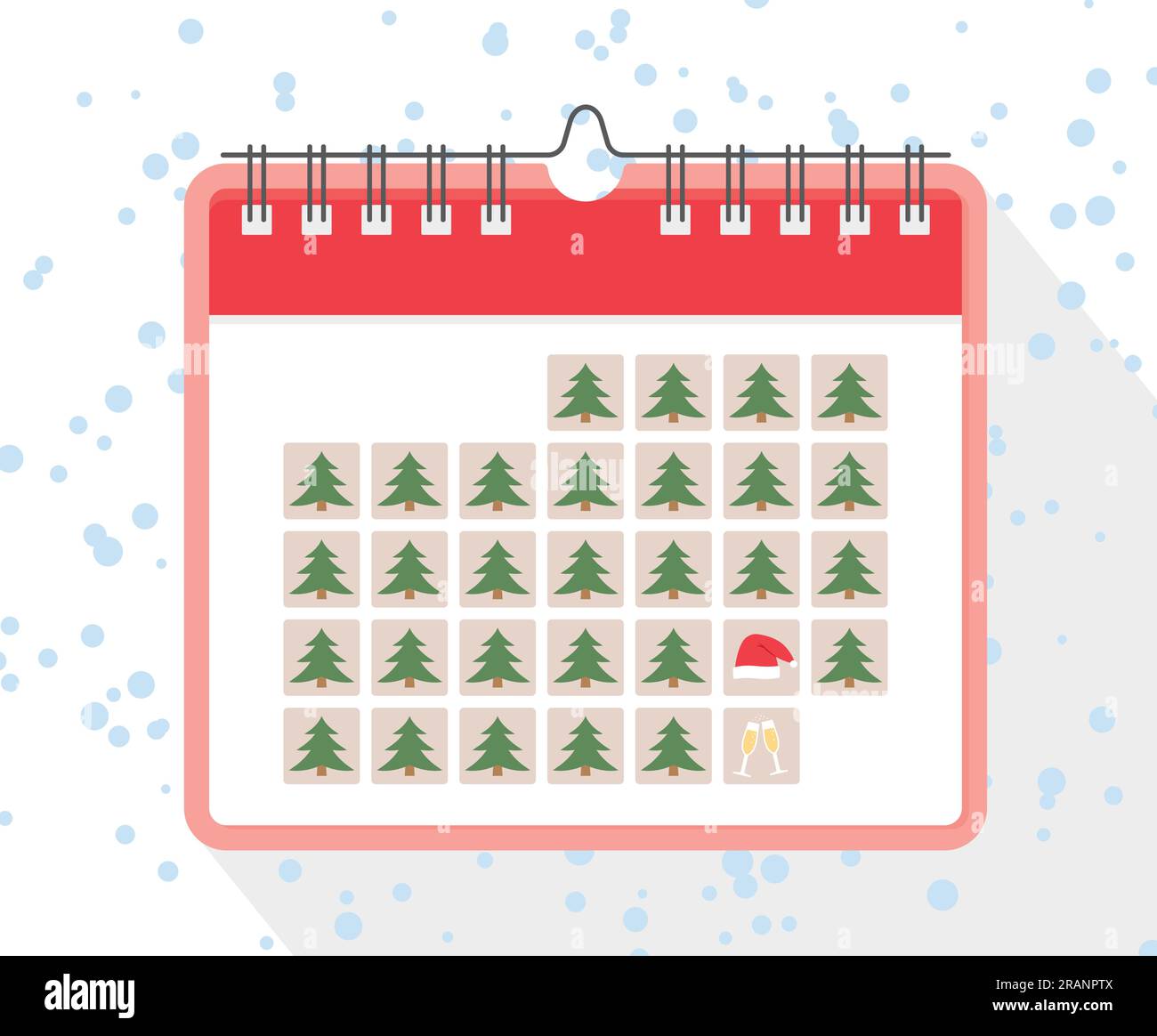 advent, december calendar with indication of christmas eve and New Year ...