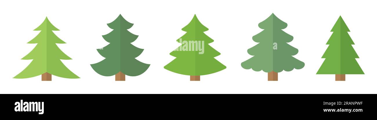 set of christmas fir trees- vector illustration Stock Vector Image ...
